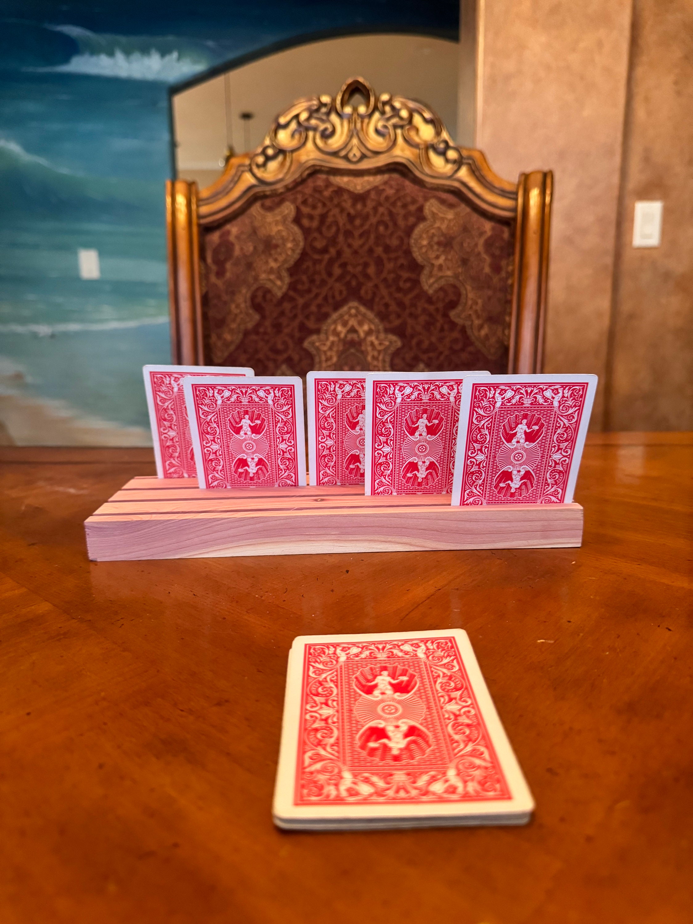 Playing Card Holder, Aromatic Cedar Wood Card Holder , Wooden Card ...