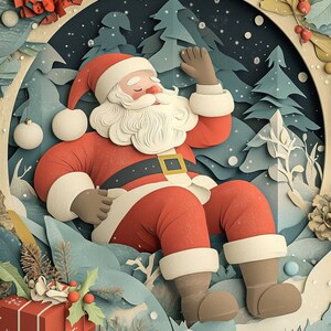 5 Santa Christmas Clip Art Set High-resolution JPEG Festive Holiday ...