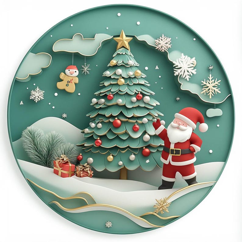 5 Santa Christmas Clip Art Set High-resolution JPEG Festive Holiday ...