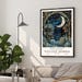 William Morris Print Moon & Star Vintage Golden Retro Décor Celestial ...