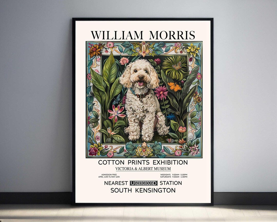William Morris Dog Print French Poodle Print for Dog Lovers Classic ...