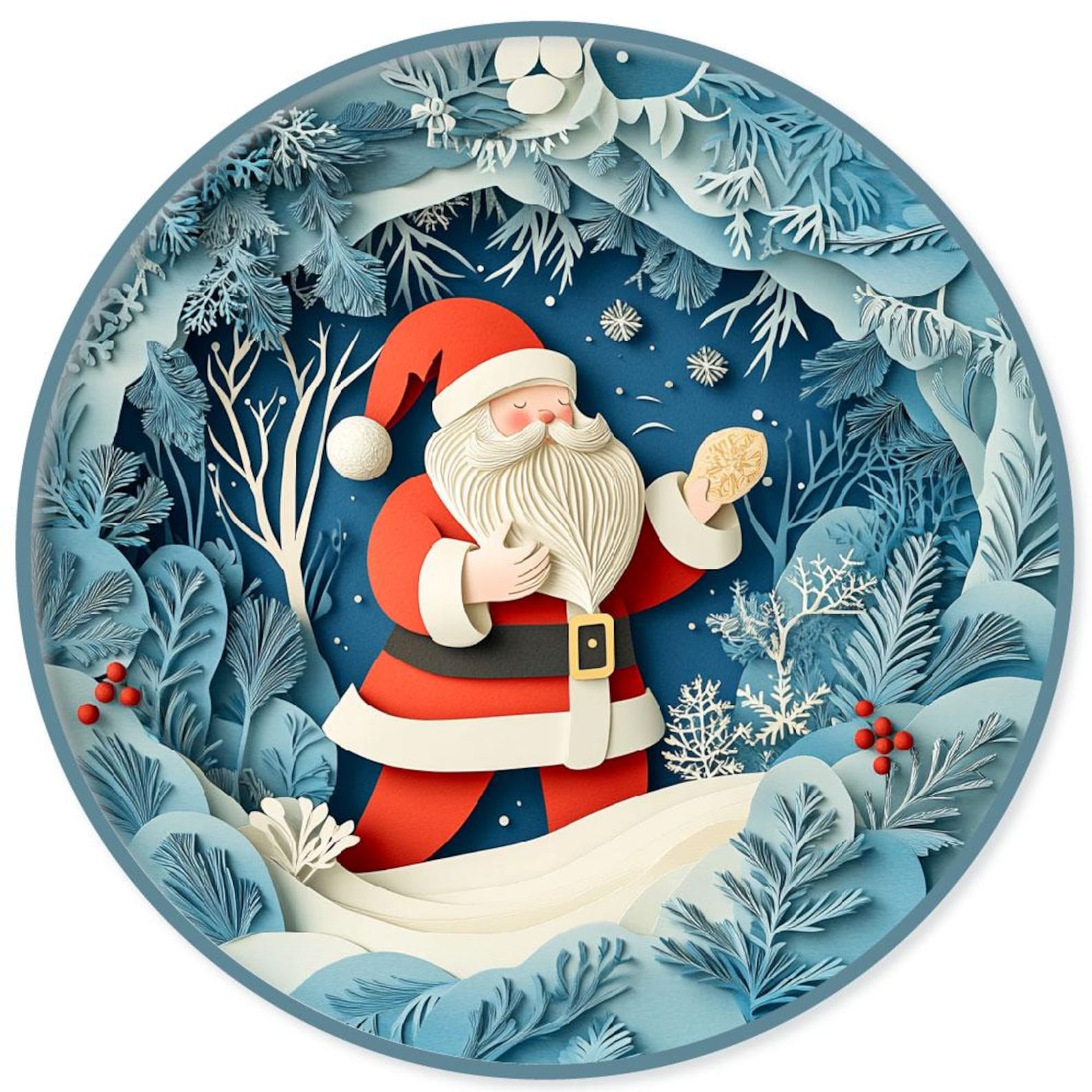5 Santa Christmas Clip Art Set High-resolution JPEG Festive Holiday ...