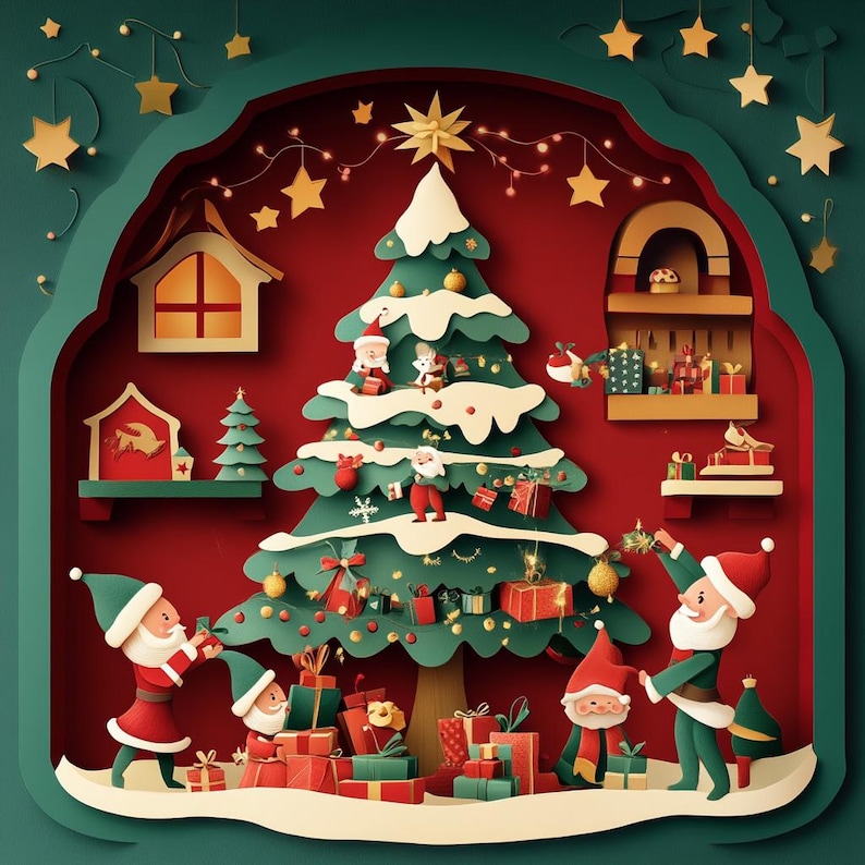 5 Santa Christmas Clip Art Set High-resolution JPEG Festive Holiday ...