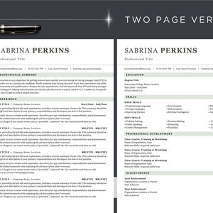 Ats Resume Template Word Compatible, Professional Resume Prestige, Simple and Minimalist Design ...