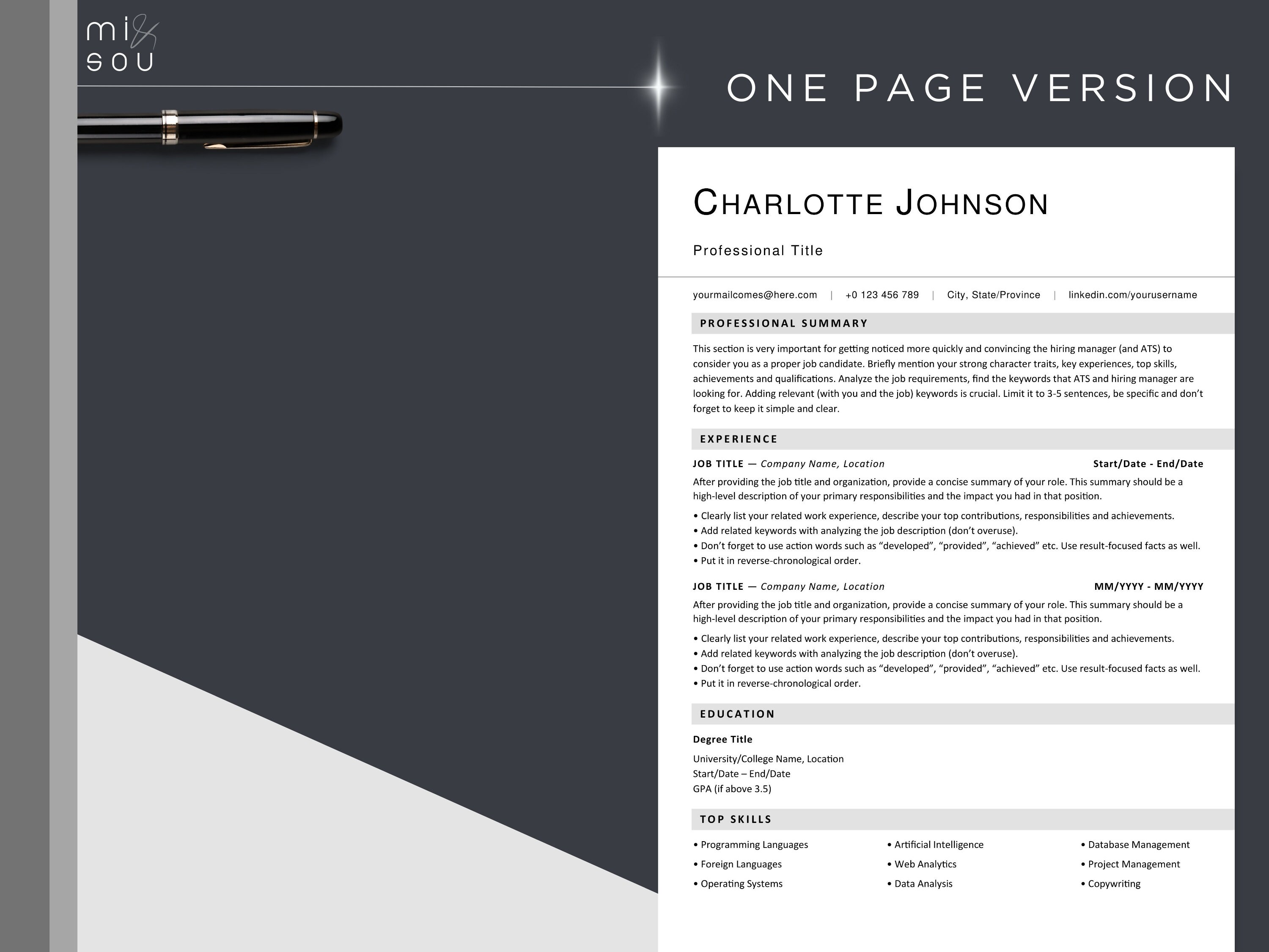 Ats Resume Template Word Compatible, Professional Resume Prestige ...