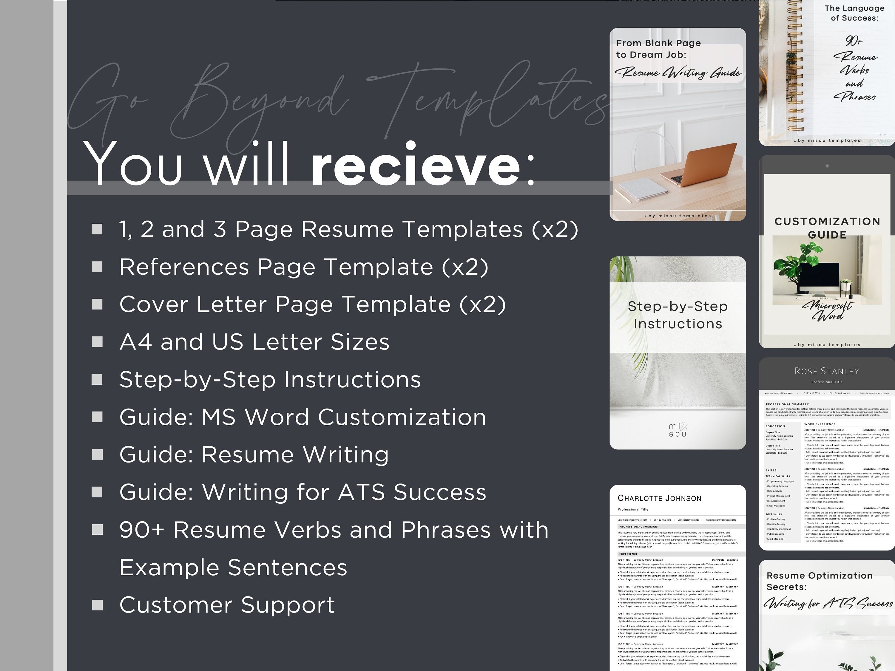 Bundle Resume Template Word Compatible, Professional Resume Prestige ...