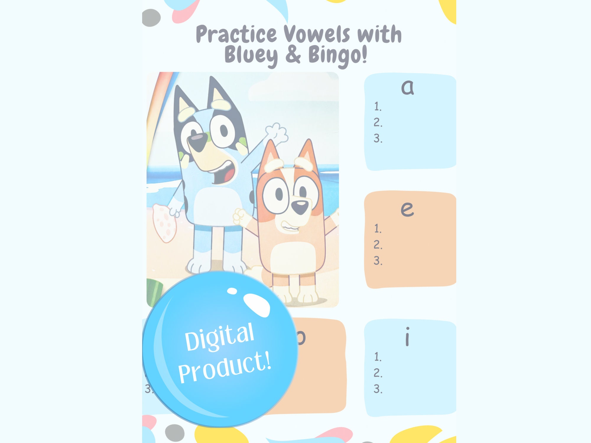 Vowels With Bluey & Bingo - Etsy