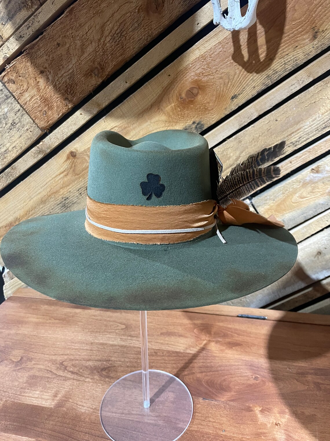 Lucky Queen Custom Forest Green Burnt and Branded Wool Hat - Etsy