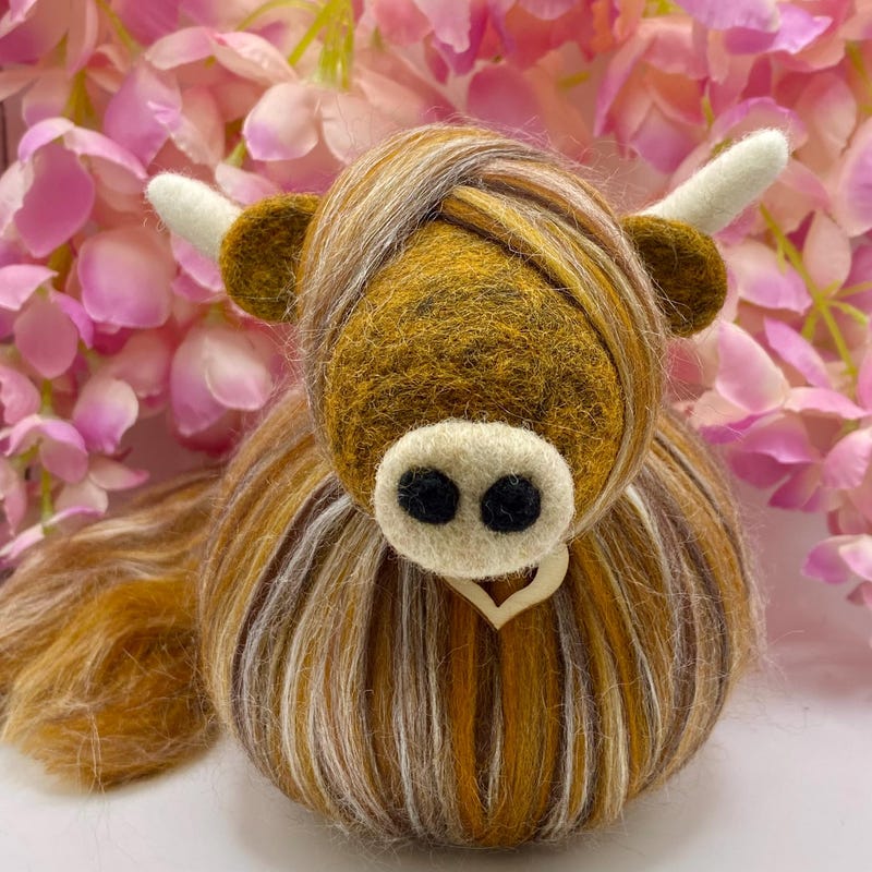 Needle Felted Cow - Etsy