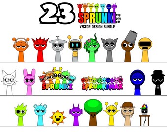 Sprunki Svg Bundle Sprunki Beats Gaming Clipart Layered SVG Gamer ...