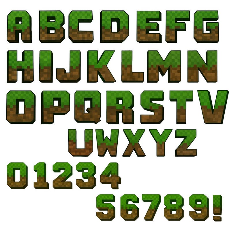 Mine Font Svg Bundle SVG PNG PDF Mine Alphabet Mine Gamer Gift Birthday ...