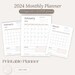 2024 Monthly Planner, Minimal Planner, Printable Planner, Personal ...