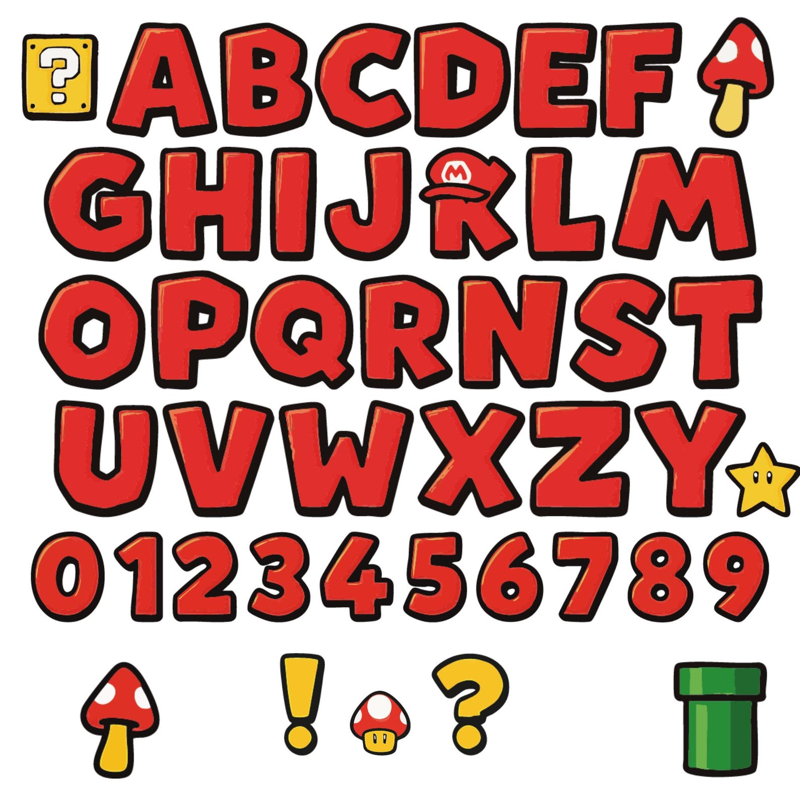 Super Mario Font Bundle Super Font Mario Bros Bundle SVG Mario Font ...