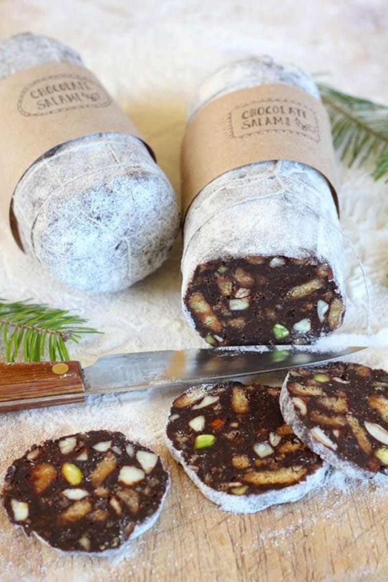 Easter Chocolate Biscuit Salami With Pistachio - Etsy