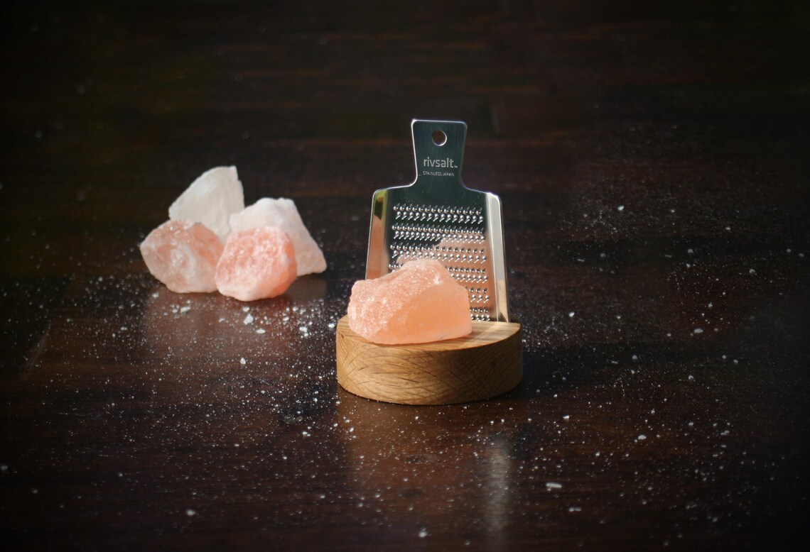 Original Rock Salt Gift Set | Himalayan Salt & Grater With Oak Stand - Etsy