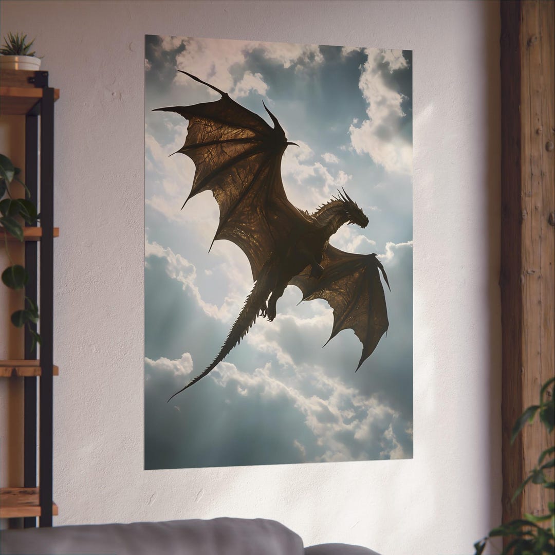 Tairn Dragon Art Poster | Fourth Wing Romantasy Print - Etsy