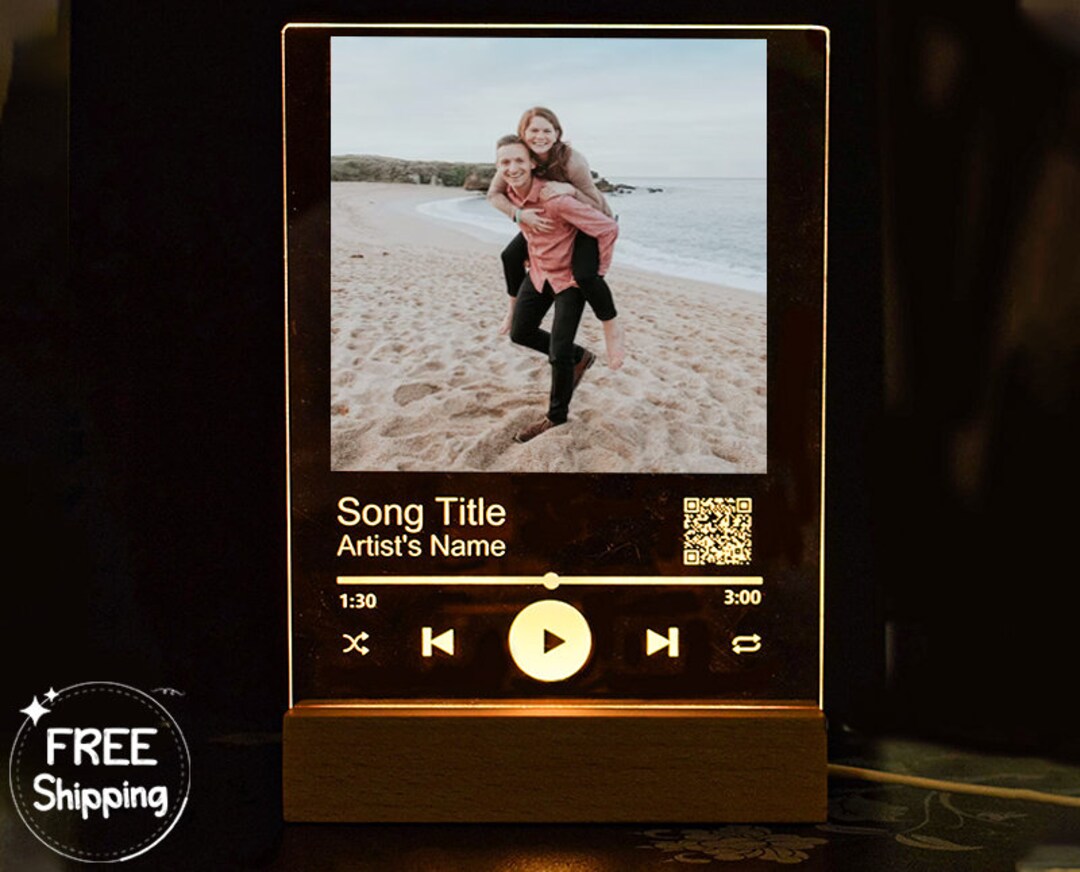 Personalized Music Plaque With Stand, Custom Memorial Photo Plaque ...