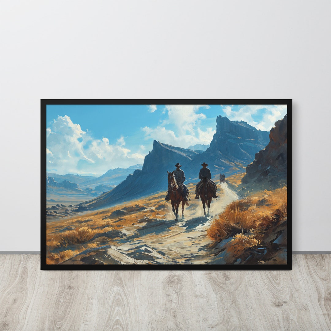 Old West Nature Landscape Framed Glossy Poster Wall Art Decorative ...