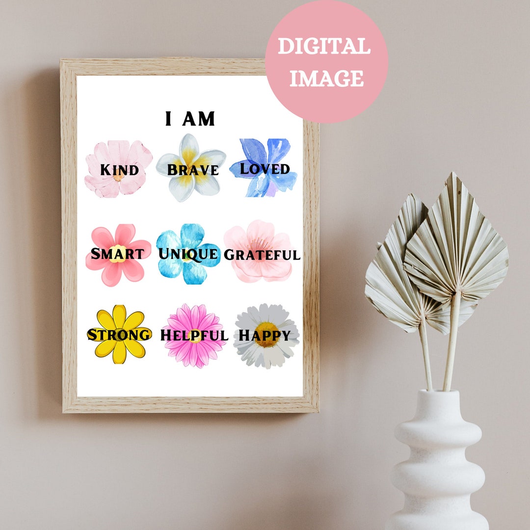 Positive Affirmations, Manifestation Digital Wall Art, Encouraging ...