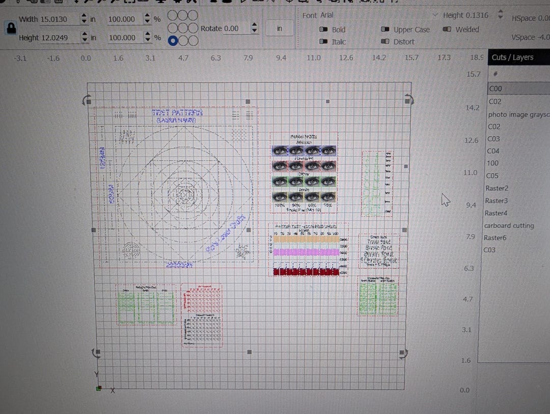 Lightburn Laser Test Pattern's 8 - Etsy