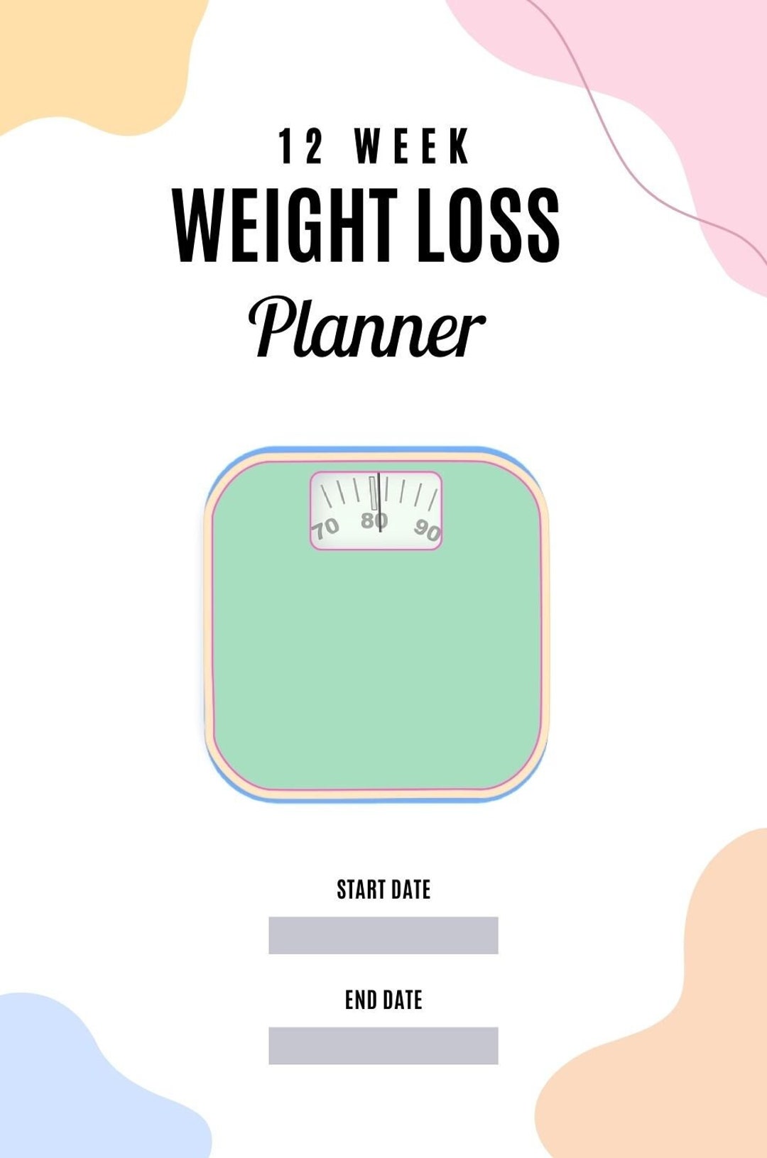 12 Week Weight Loss Planner Printable in A4 Digital Download - Etsy