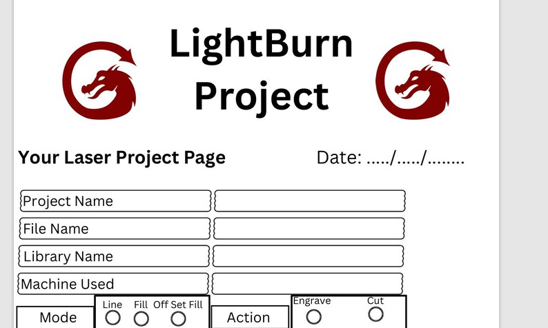 Lightburn Laser Project Personal Tracker Digital Printable Download - Etsy
