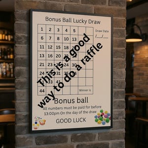 Bonus Ball Raffle Chart: A4 & A3 Prize Wall (PDF File) - Etsy UK