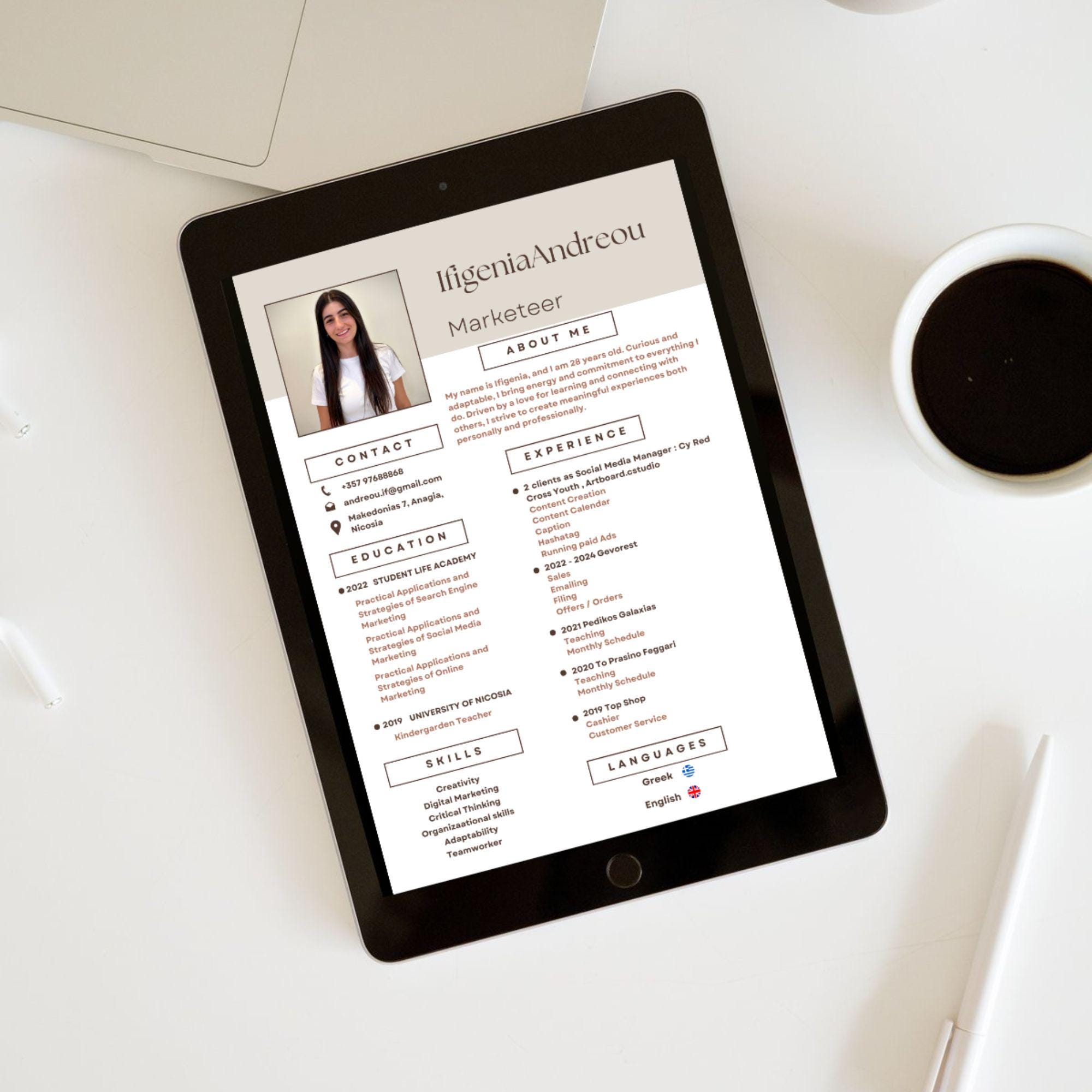 Editable CV Template - Etsy