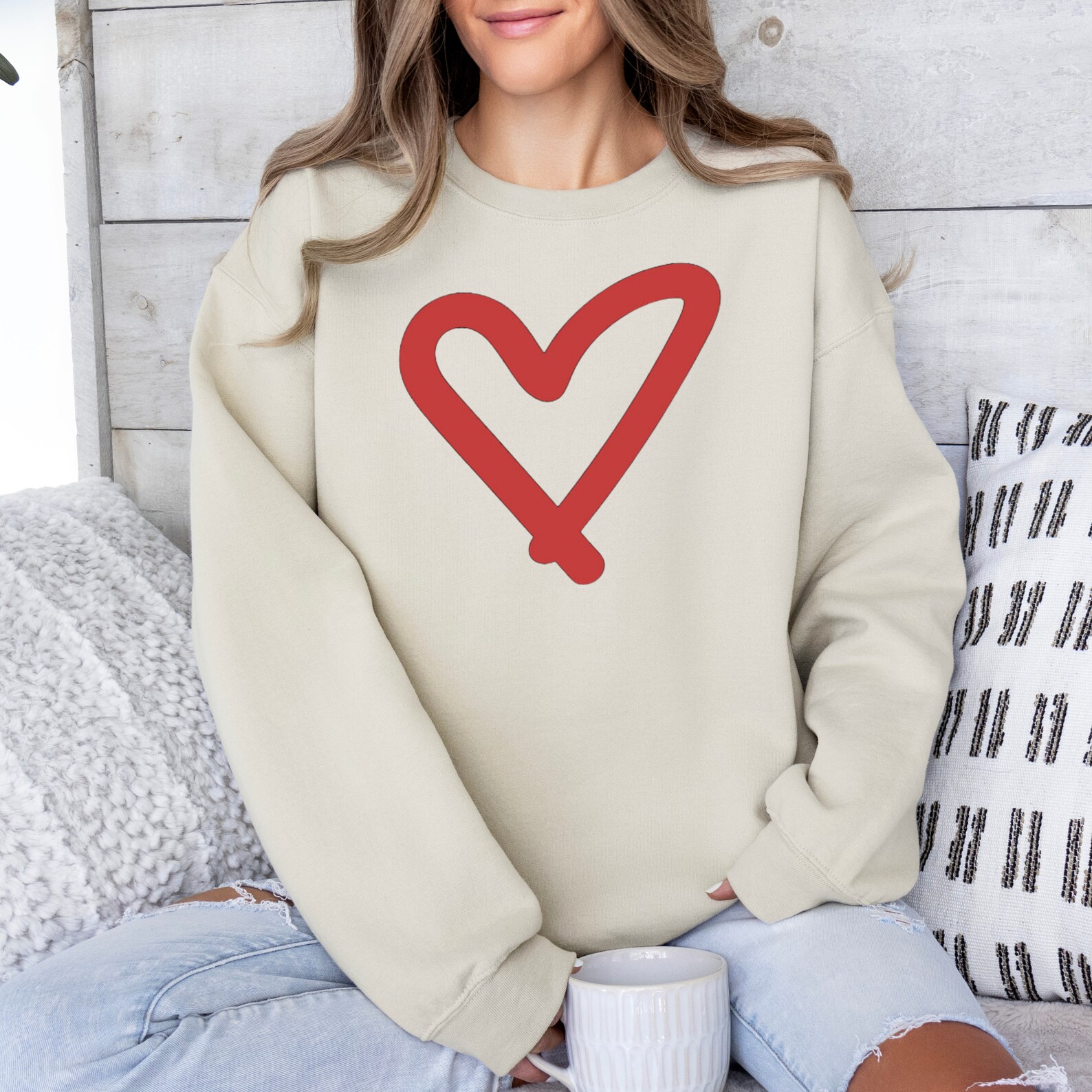 Heart Puff Sweatshirt, Hearts, Valentine's Day Sweatshirt, Puff Hearts ...