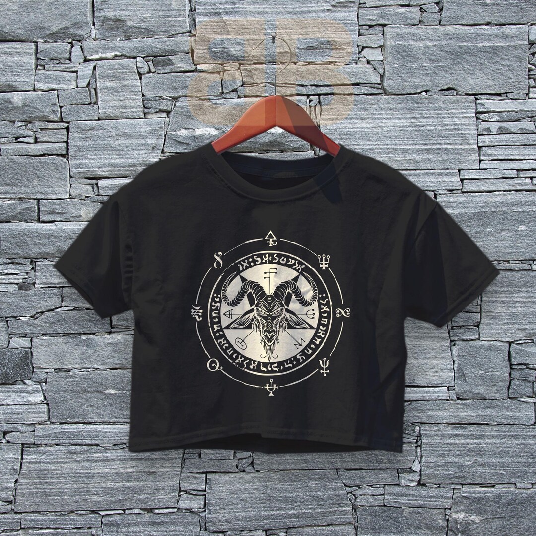 Baphomet Gothic Crop Top Funny Quotes Crop Tee Emo Shirt Gothic Shirt ...