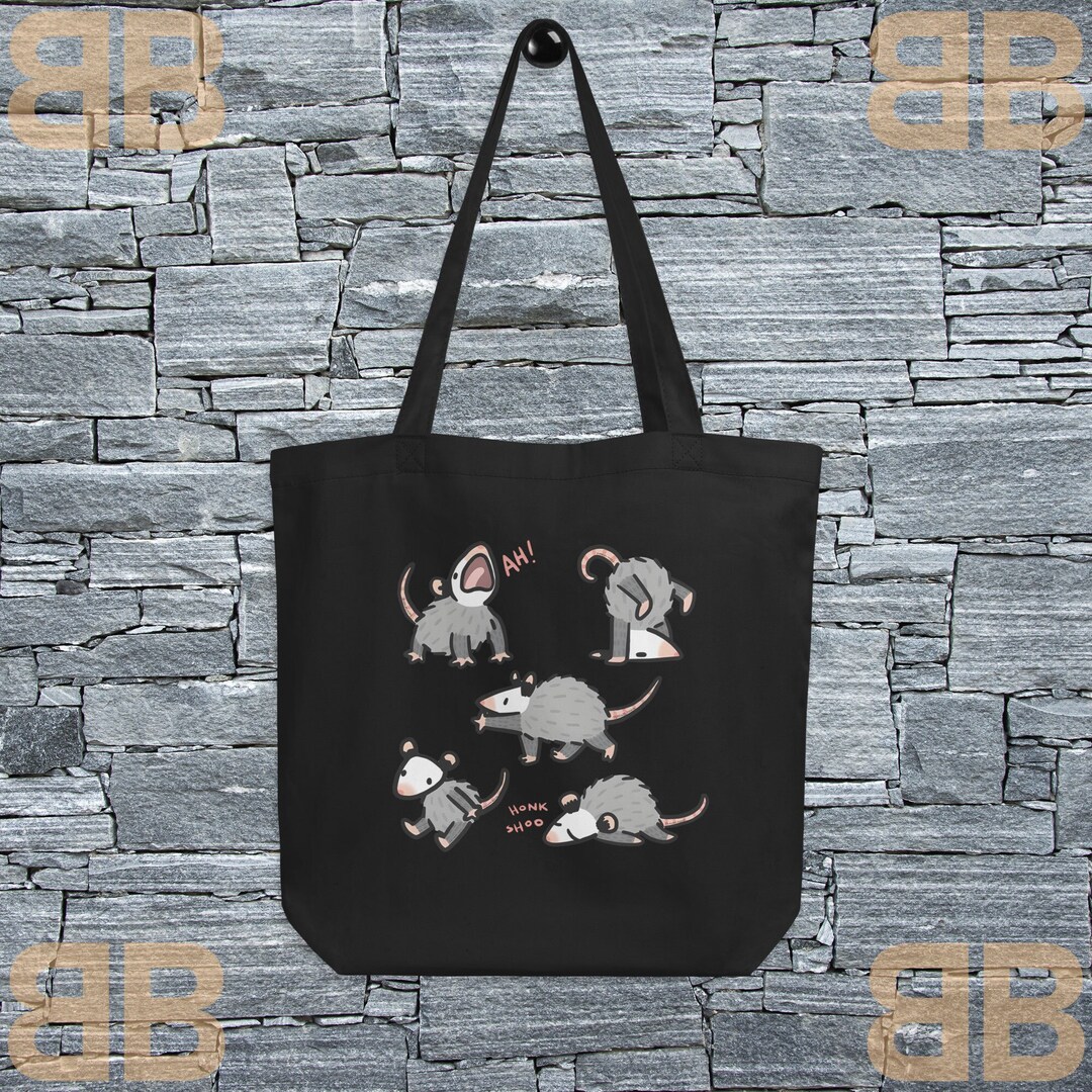 Cute Drawing Opossum Tote Bag Animal Tote Bag, Cute Opossum Tote Bag ...