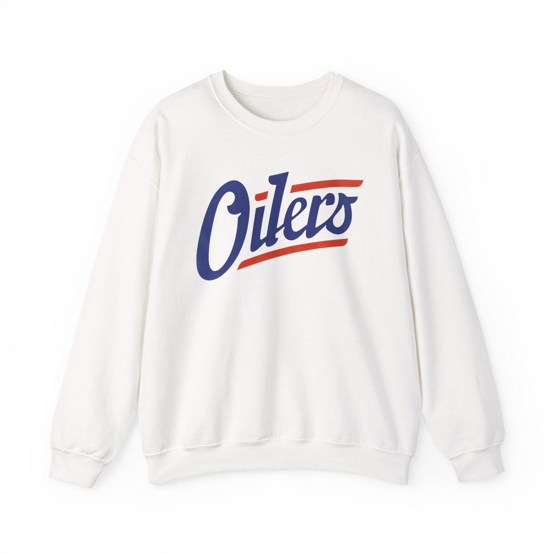 Edmonton Oilers Retro Jersey Logo Crewneck Sweatshirt Edmonton Oilers ...