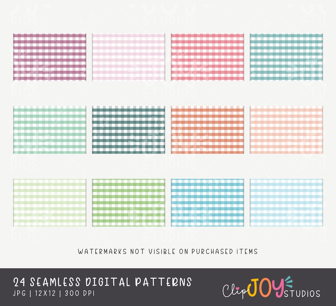 Holiday Gingham Check Seamless Pattern: Festive Berry Colors (digital ...