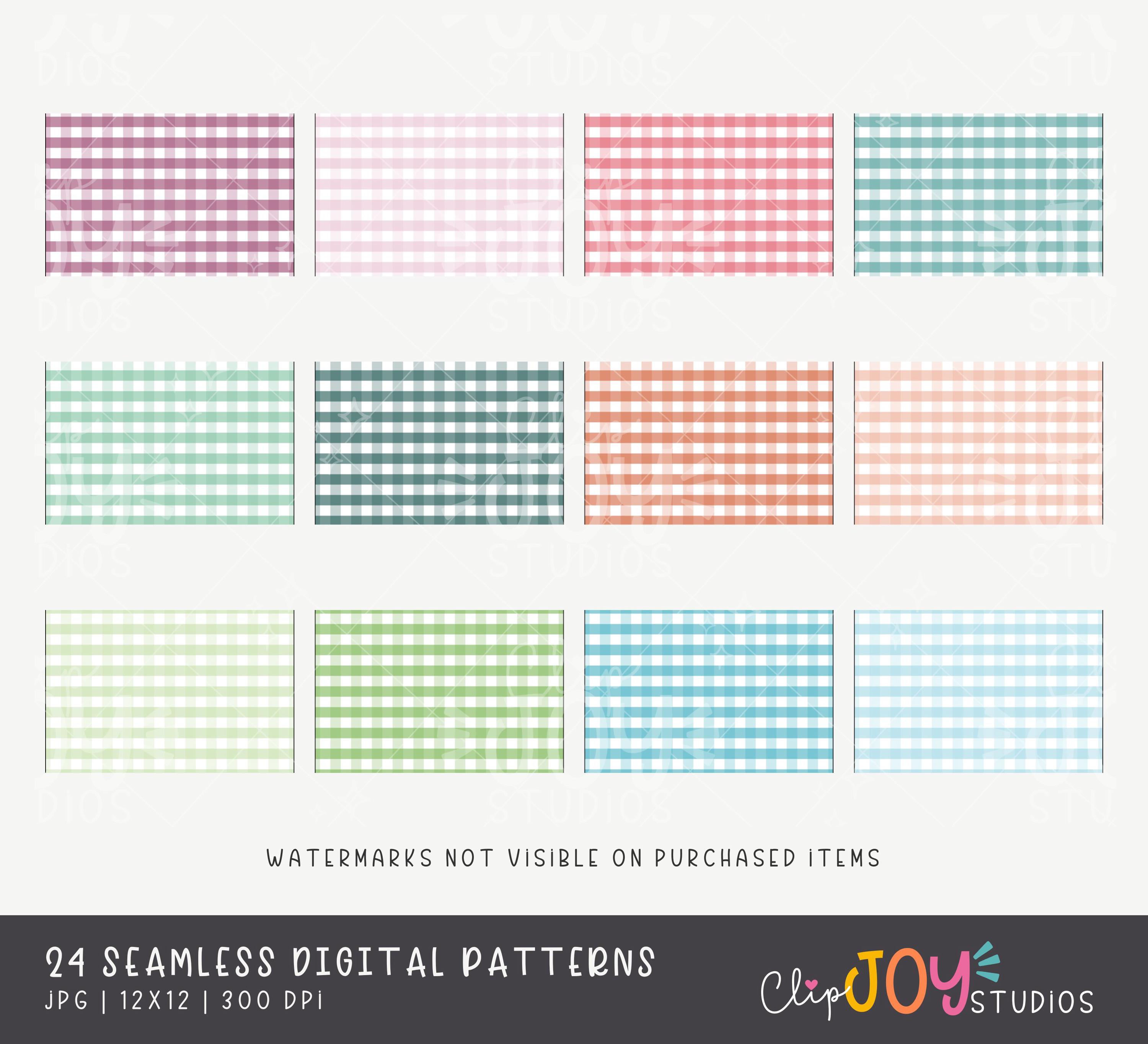 Holiday Gingham Check Seamless Pattern: Festive Berry Colors (digital ...