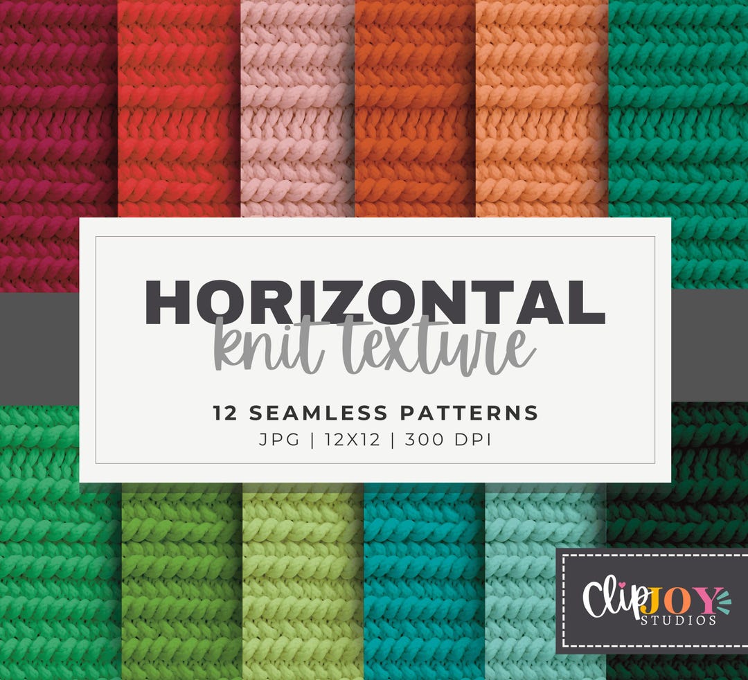 Horizontal Knit Texture Seamless Patterns 12 Colorful JPG Designs for ...