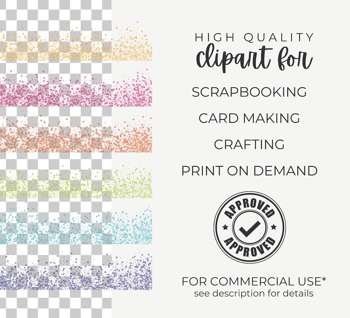 Rainbow Glitter Borders, Sparkling Overlay Clipart, PNG Graphics ...