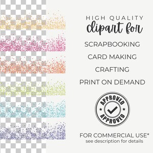 Rainbow Glitter Borders, Sparkling Overlay Clipart, PNG Graphics ...