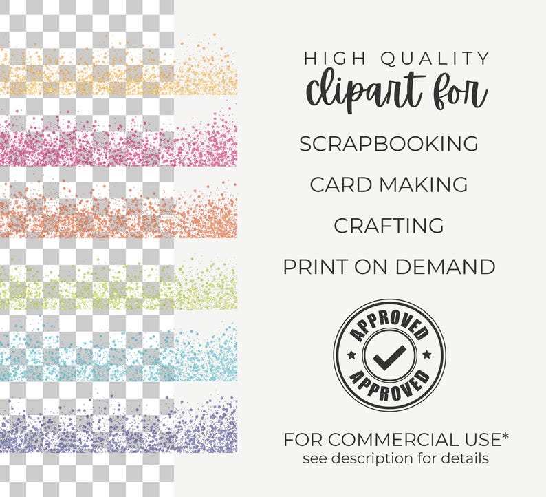 Rainbow Glitter Borders, Sparkling Overlay Clipart, PNG Graphics ...