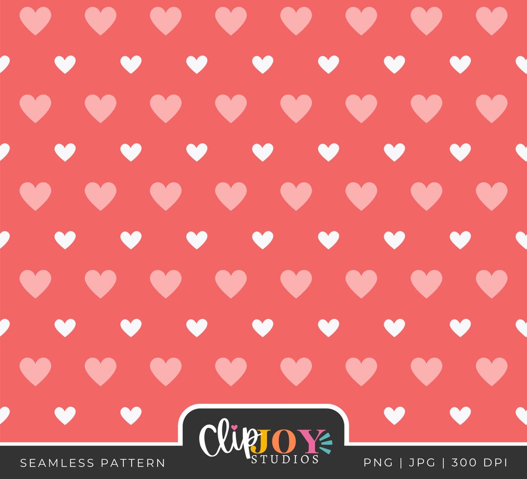 Heart Polka Dot Pattern – Seamless Digital Paper for Valentine’s Crafts ...