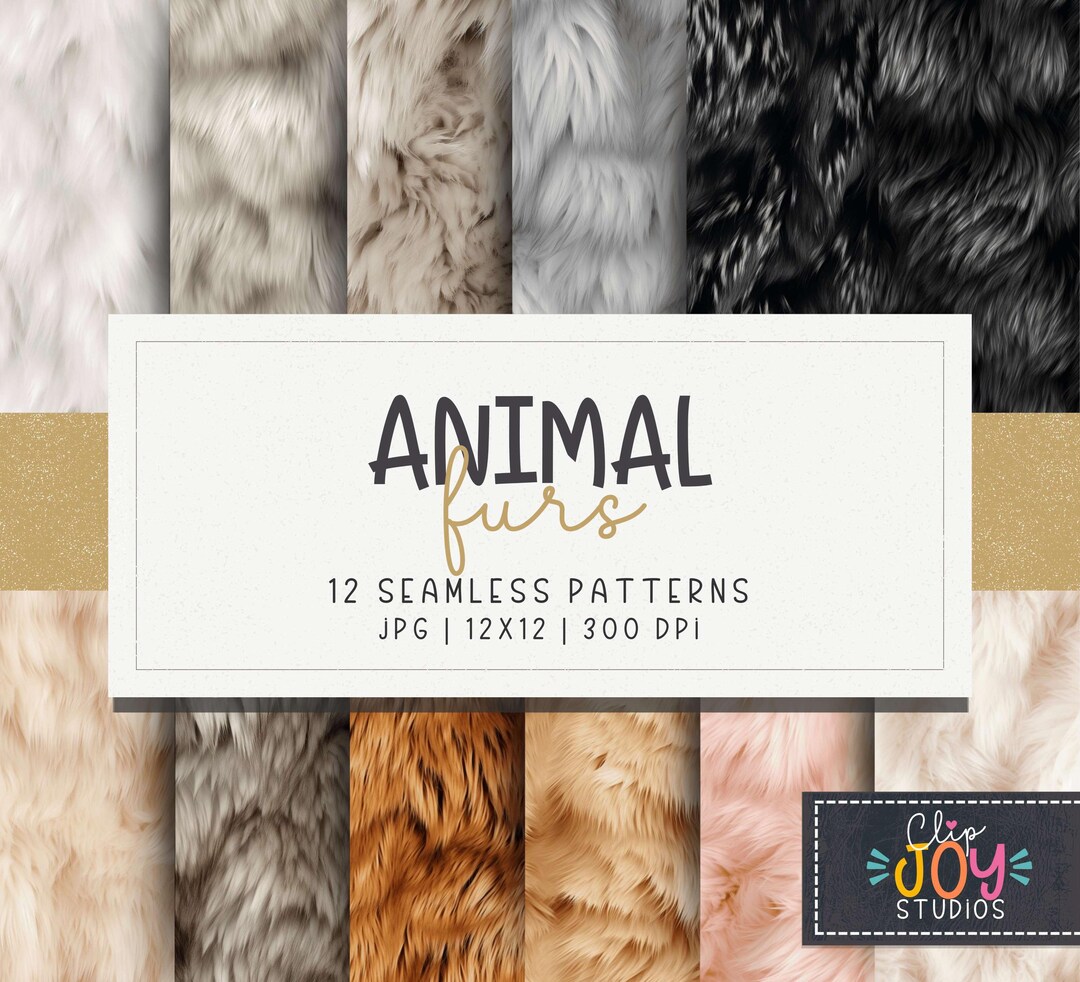 Animal Fur Texture Digital Paper, 12x12 Seamless Pelt Backgrounds (JPG ...