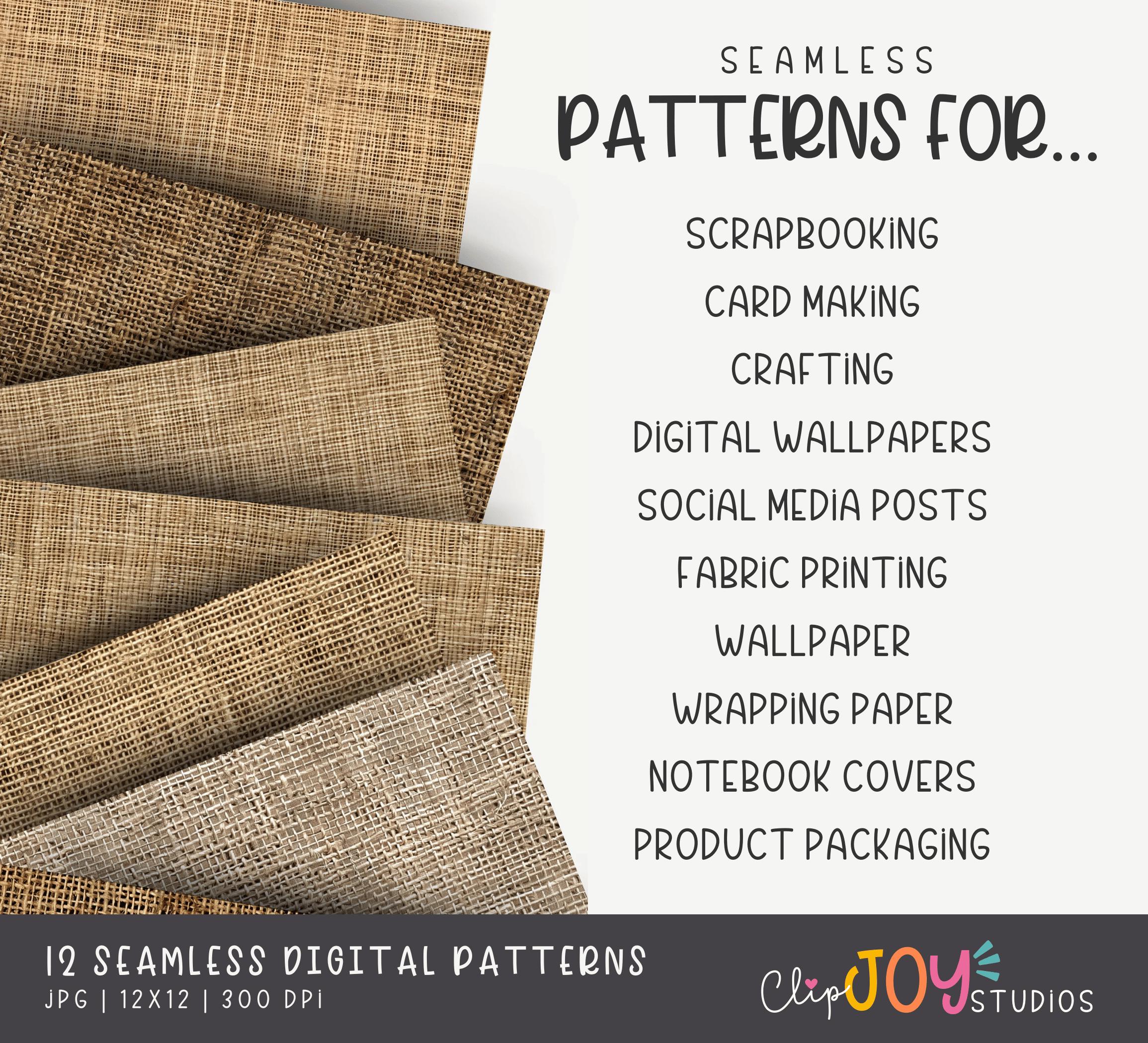 Burlap Texture Digital Papers, Seamless Jute Patterns (digital Download ...