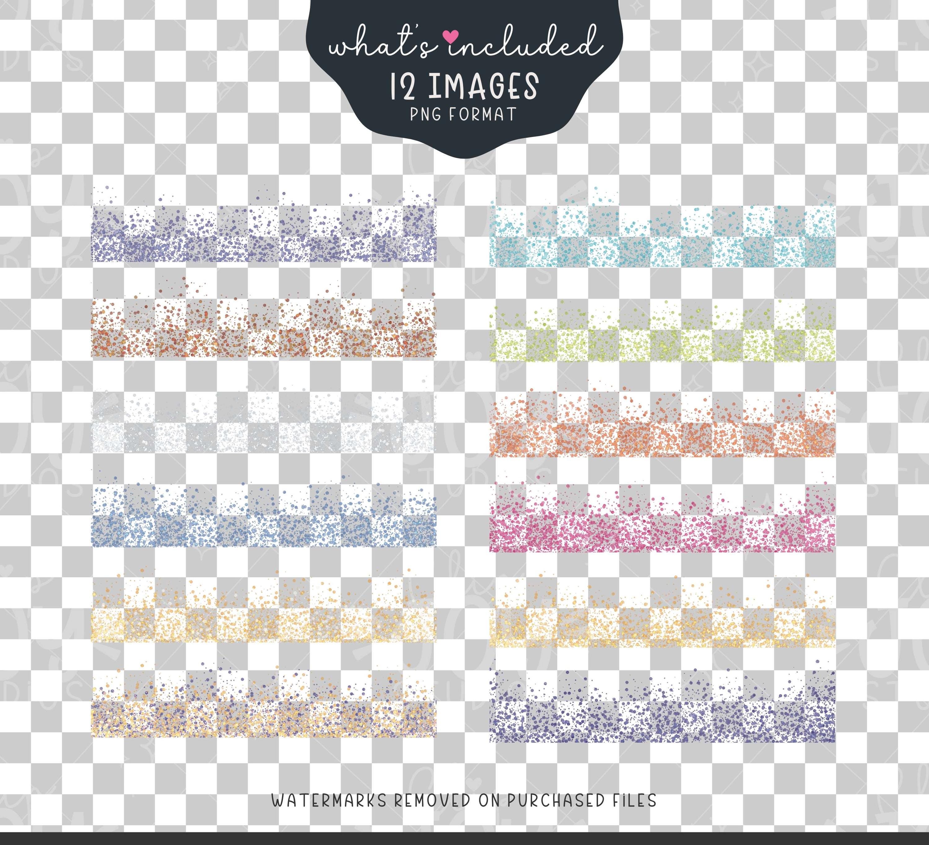 Rainbow Glitter Borders, Sparkling Overlay Clipart, PNG Graphics ...
