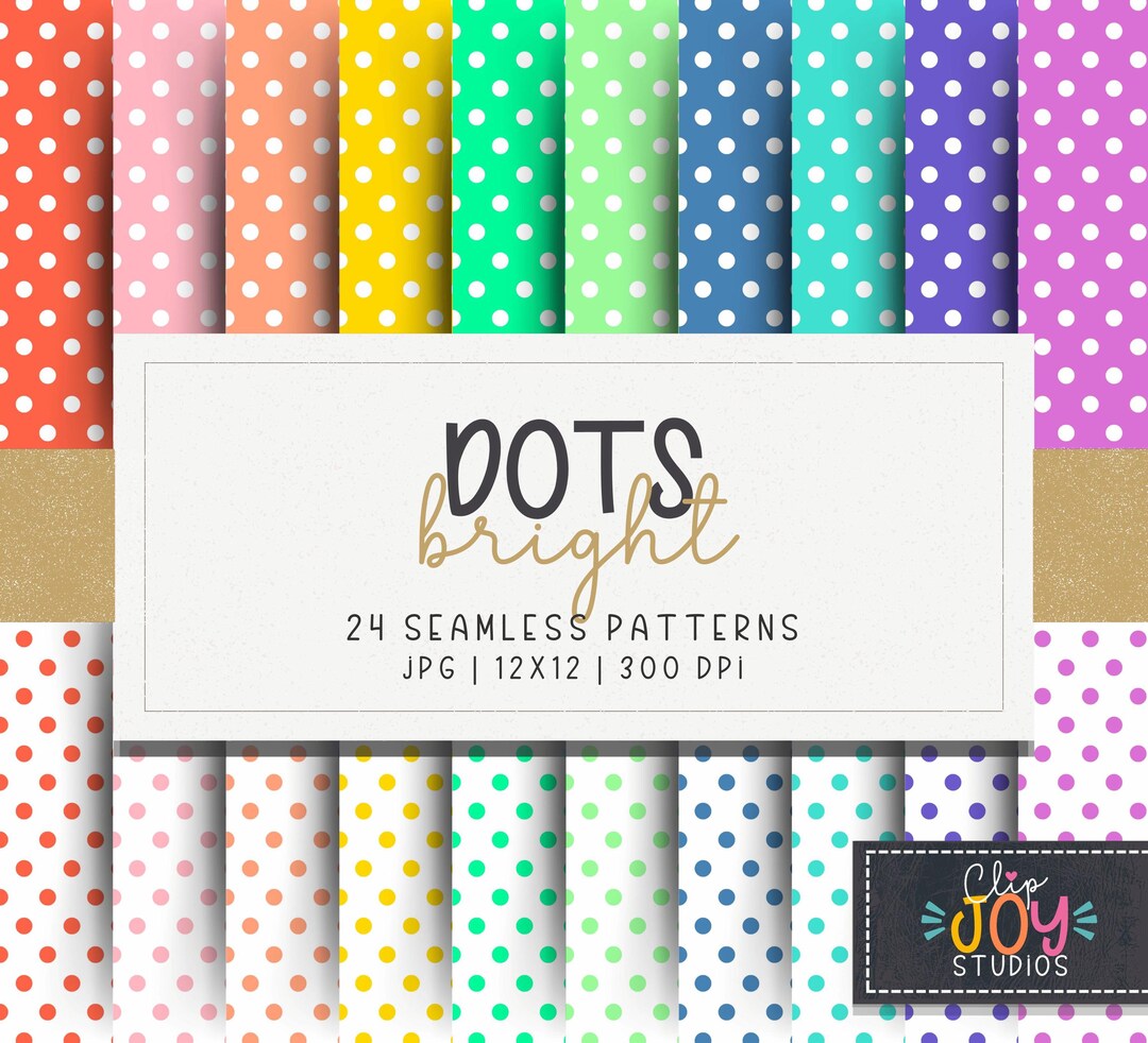 Vibrant Polka Dot Digital Paper Pack: Seamless Patterns for Crafts ...