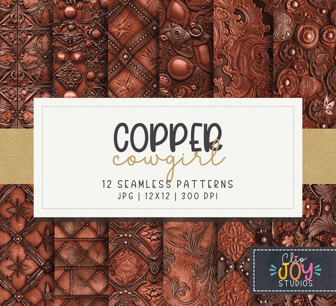 Copper Cowgirl Digital Patterns: Rustic Western Textures (commercial ...