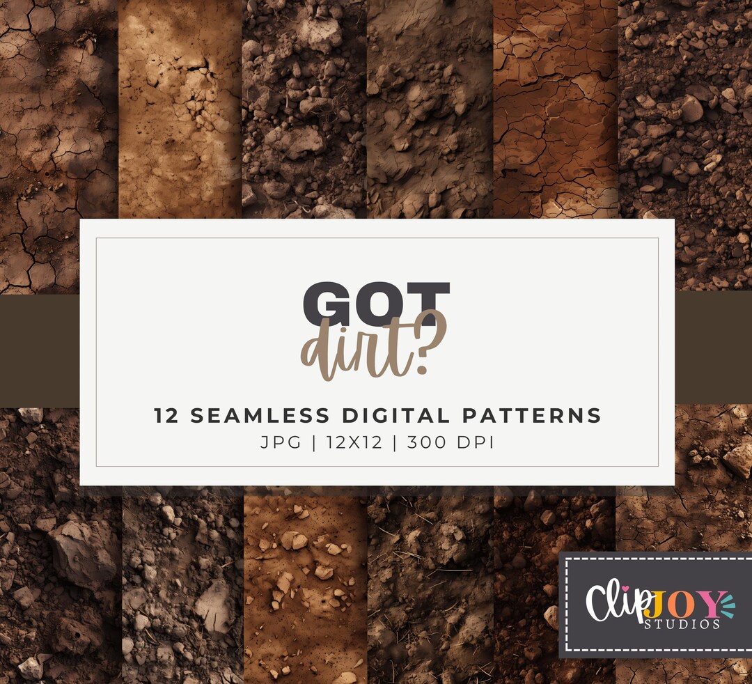 Realistic Dirt and Soil Seamless Textures, 12 Downloadable Digital ...