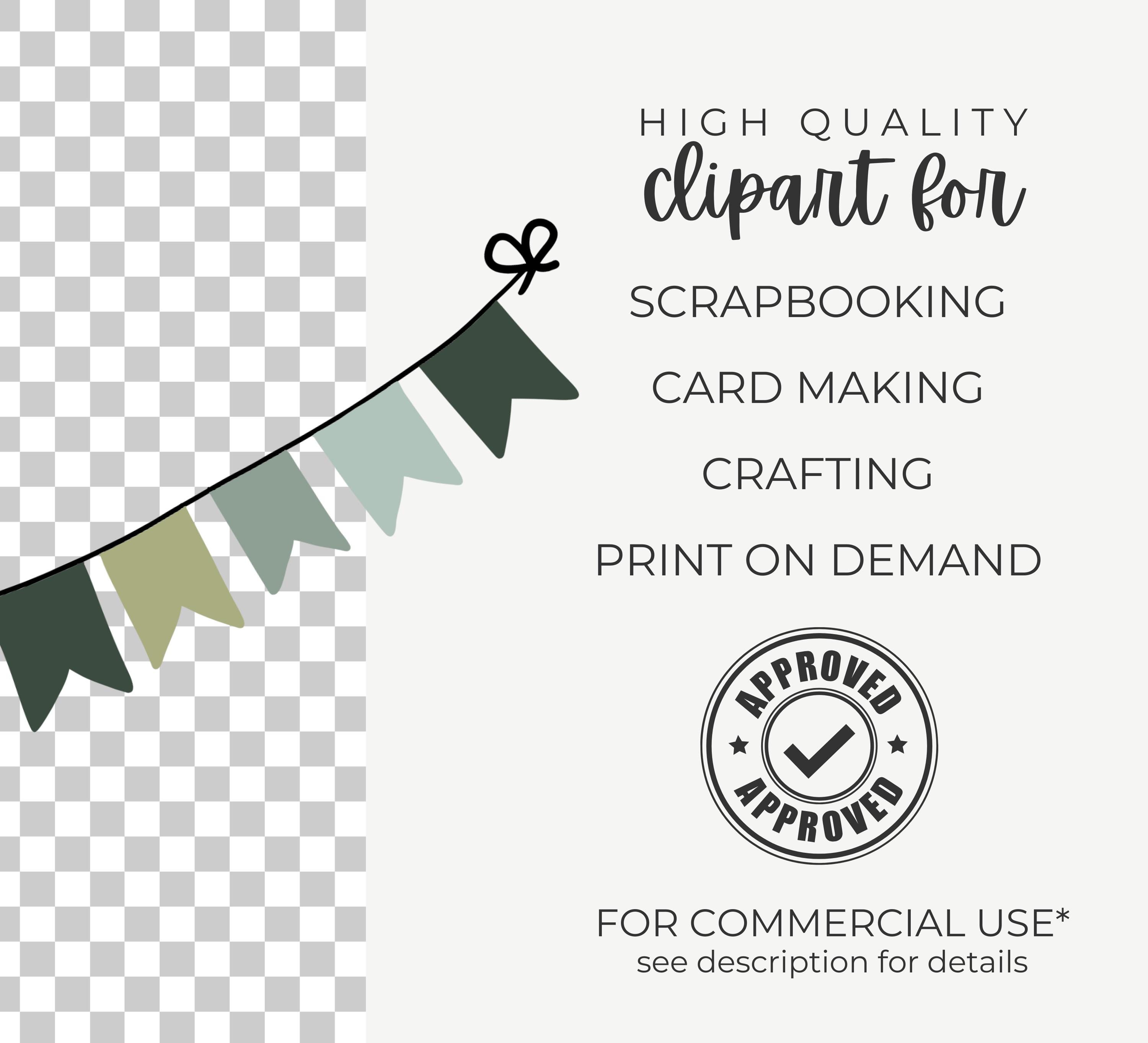 Cute Hand-drawn Neutral Bunting Clipart, Soft Pastel Party Event Clip ...