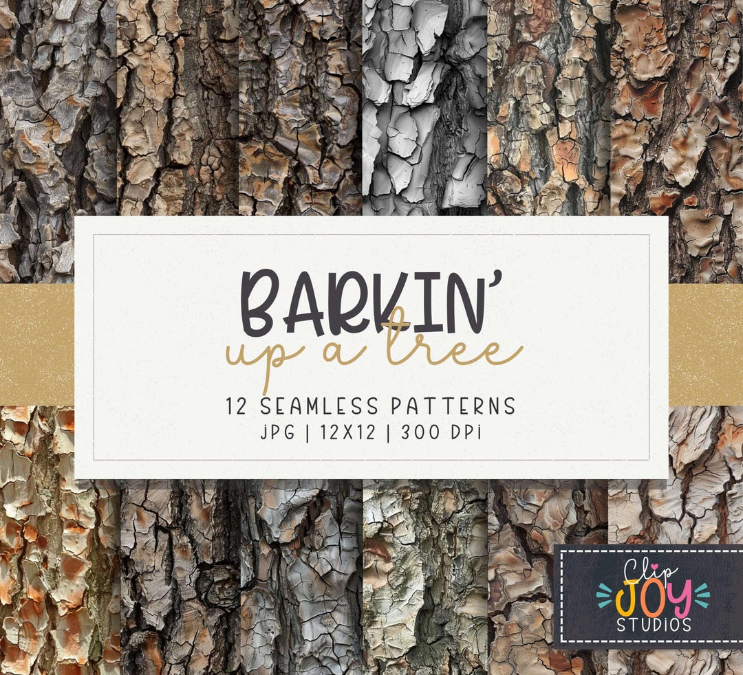 Tree Bark Digital Paper: Seamless Nature Texture Backgrounds (12x12 ...