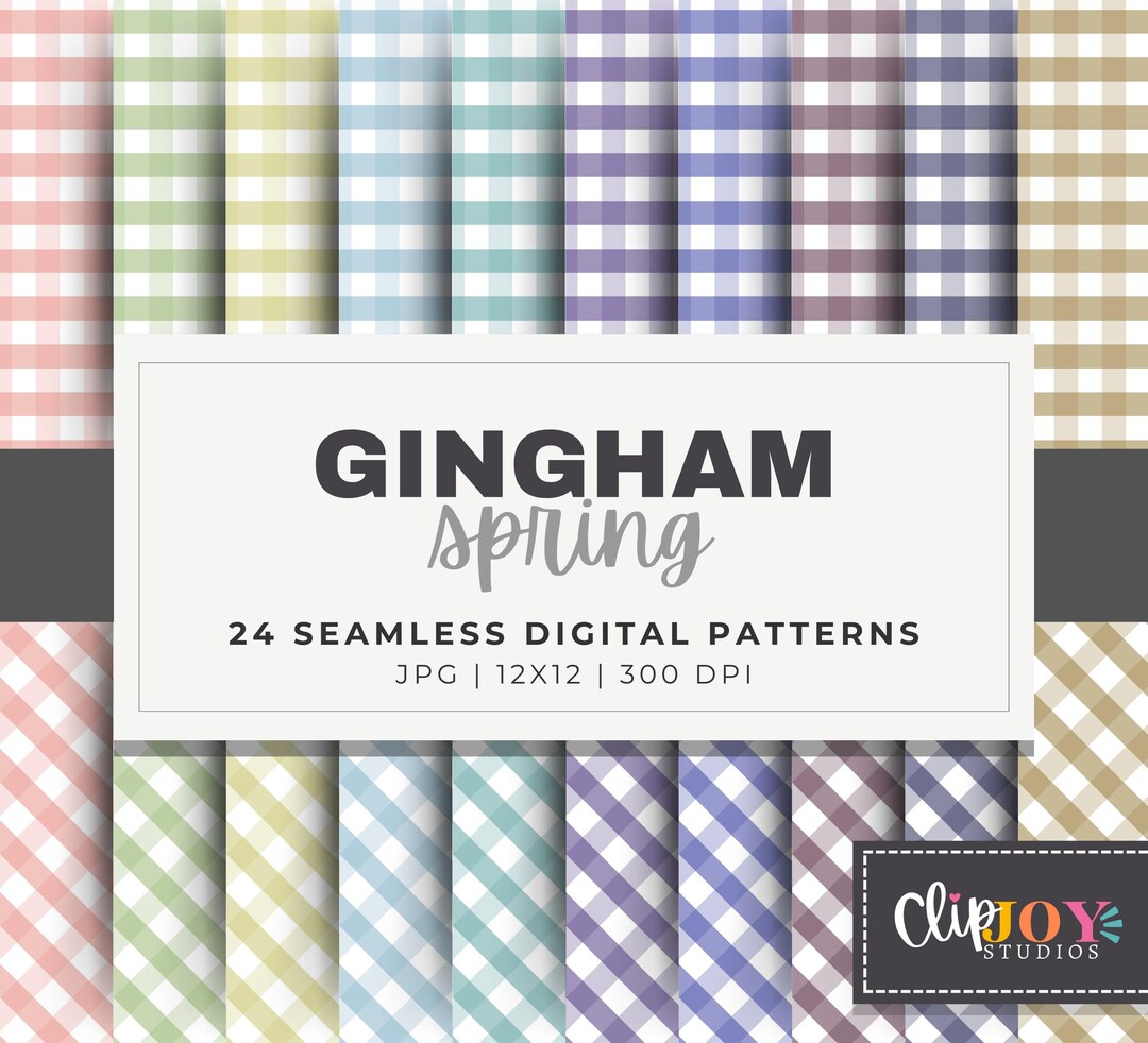 Seamless Gingham Check Pattern, Spring Pastel Colors, Digital Paper or ...