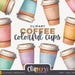 Cute Coffee Lover Cup Clipart, Barista Colorful Beverage to Go Cup ...