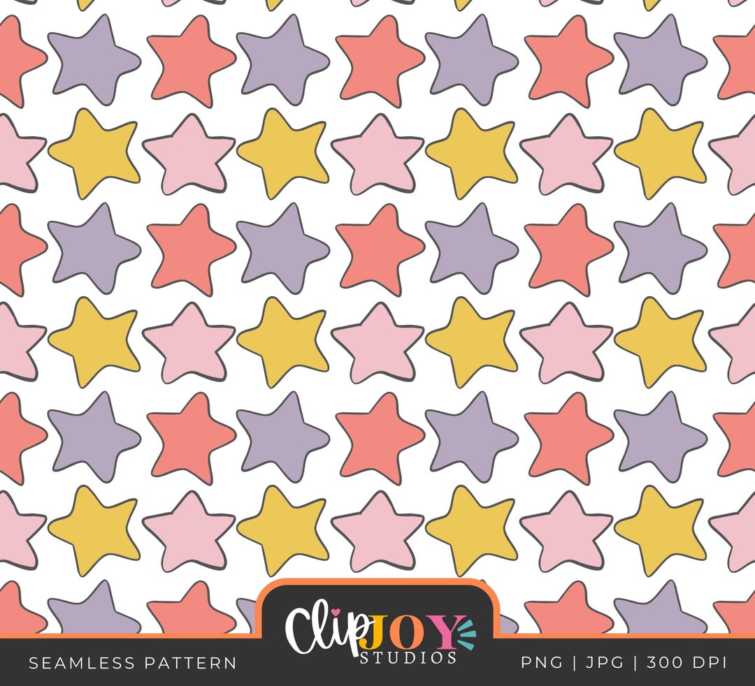 Colorful Stars Seamless Repeat Pattern, Sublimation for Fabric, Digital ...
